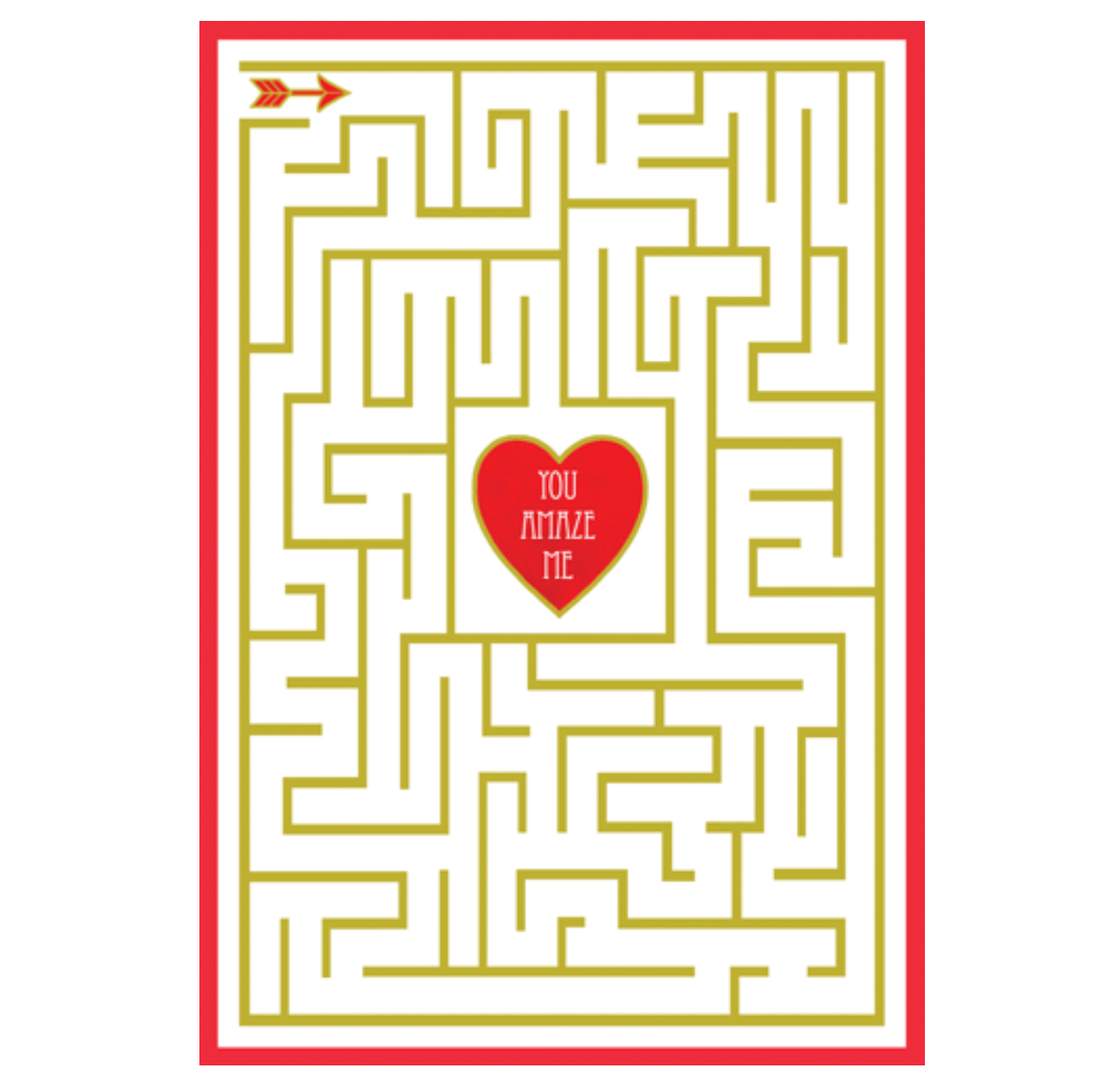 Caspari – You Amaze Me Valentine's Card – 1 Card & 1 Envelope