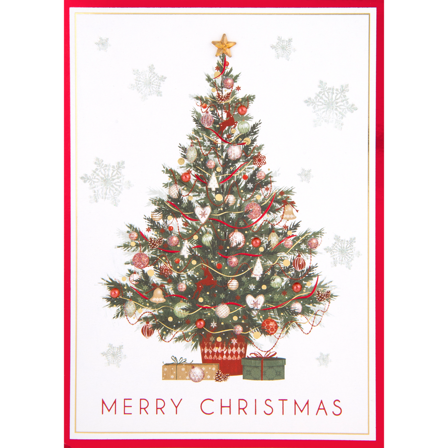 Design Design Classic Tree on White Greeting Card – 1 Card & 1 Envelop