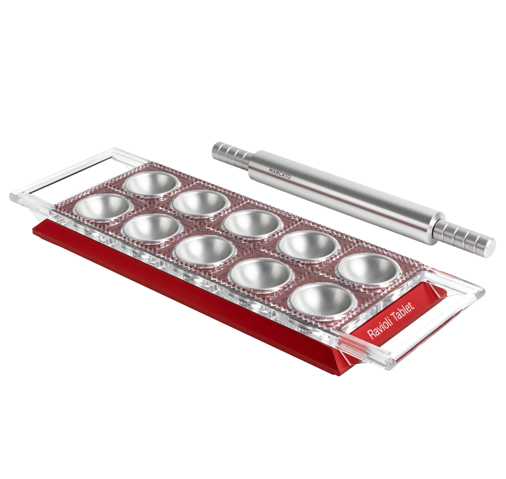 Mercato Ravioli Tablet Mold for Stuffed Pasta – Red