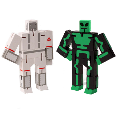 Cubebot – Wooden Toy Robot Puzzle – Best Friends in Space – 2 Pack – S ...