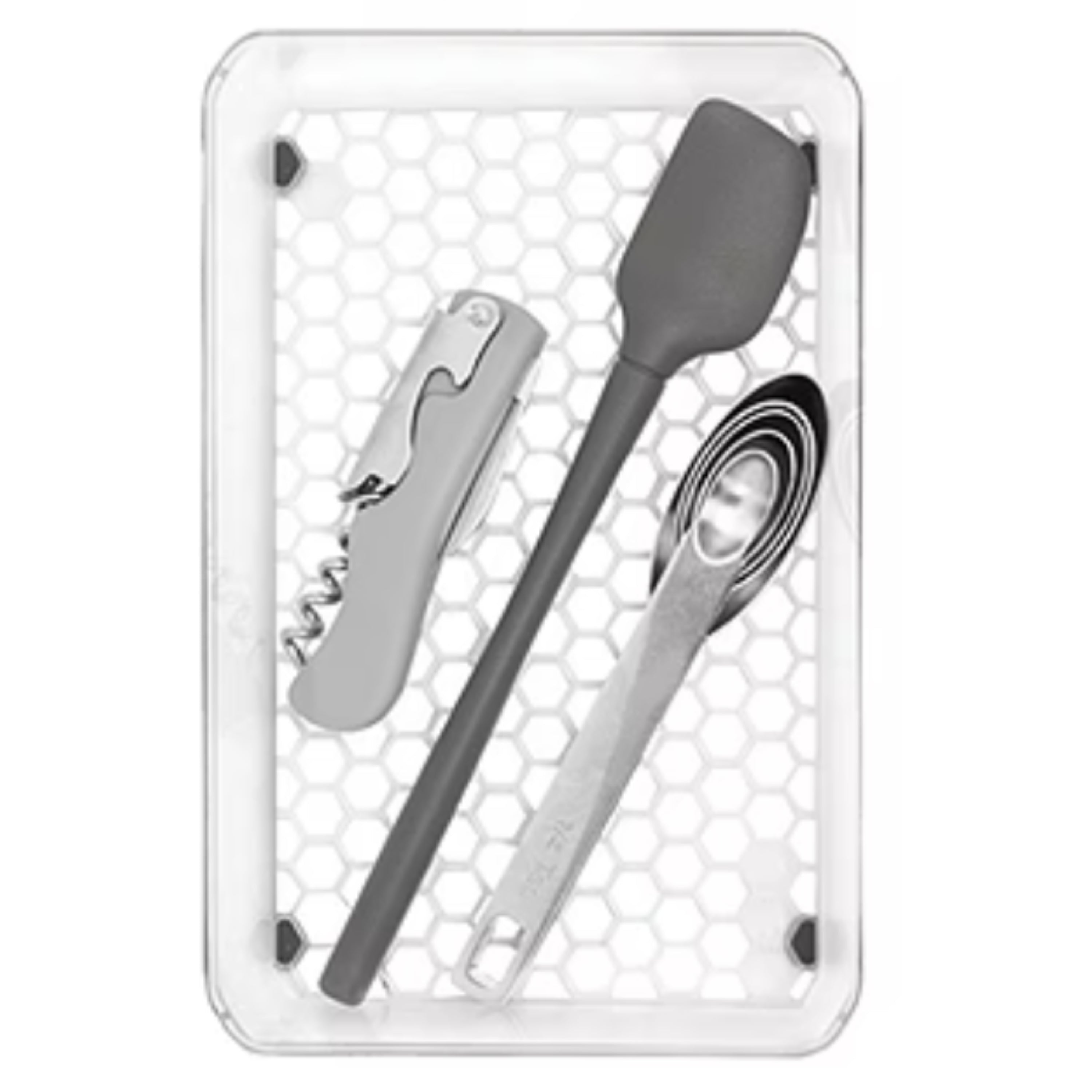 Hexa Drawer Organizer – Clear Frost – 9" x 6" x 2" – S. Feldman Housewares