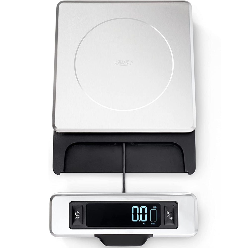 OXO Good Grips 11-Pound Stainless Steel Food Scale with Pull-Out Displ