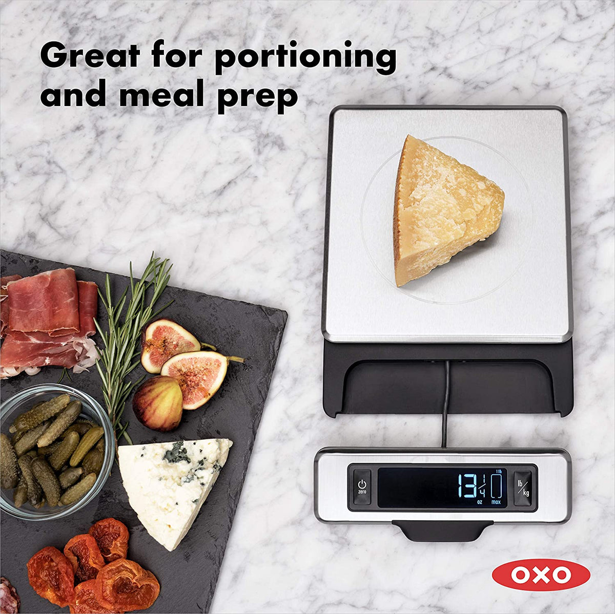 OXO Good Grips 11-Pound Stainless Steel Food Scale with Pull-Out Displ ...