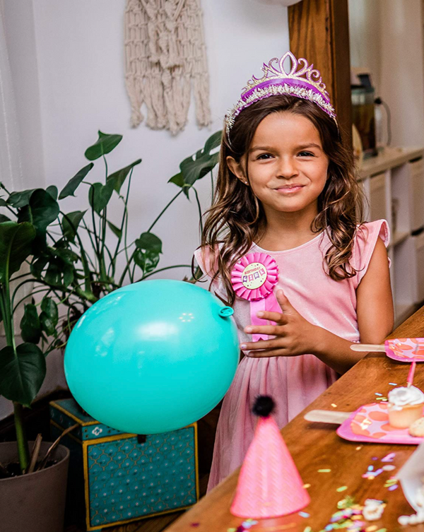 Glitter and Tinsel Tiara Hats – Assorted Colors – Set of 6