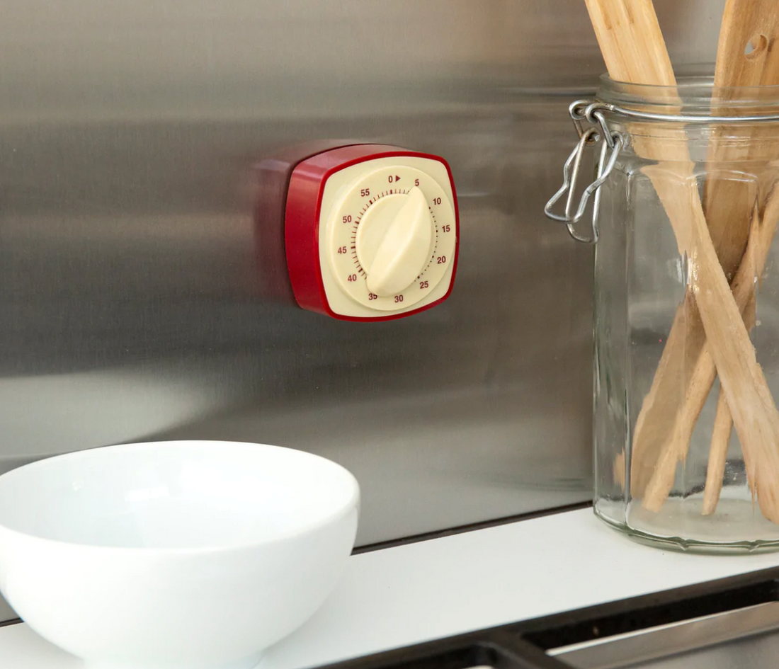 Kikkerland Retro Kitchen Timer – Assorted Colors – Sold Individually
